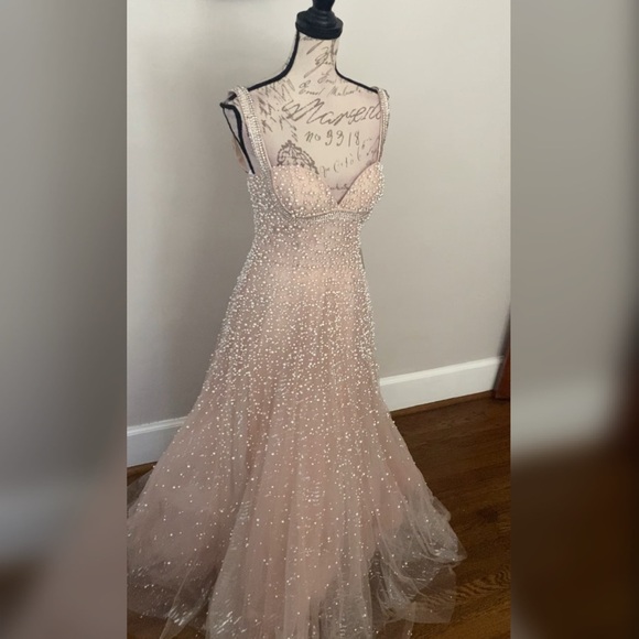 Boutique | Dresses | Sparkly Tulle Pearl Wedding Dress Aline Formal ...